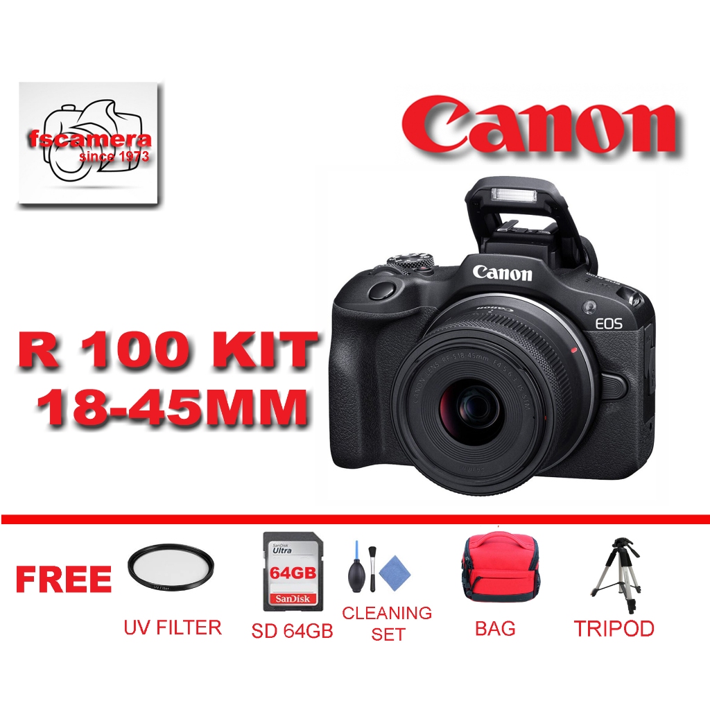 CANON ORIGINAL MALAYSIA R100 (NEW) BODY /R100 KIT(WITH RFS 18-45MM IS ...