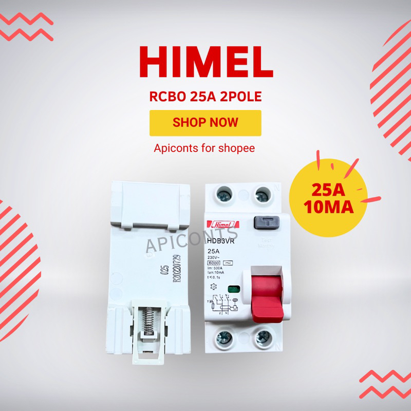 HIMEL RCBO 25A 10mA (2 POLE) FOR WATER HEATER | Shopee Malaysia