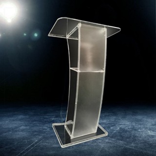 Acrylic Podium Rostrum Transparent Speaker Table LED Conference Host ...