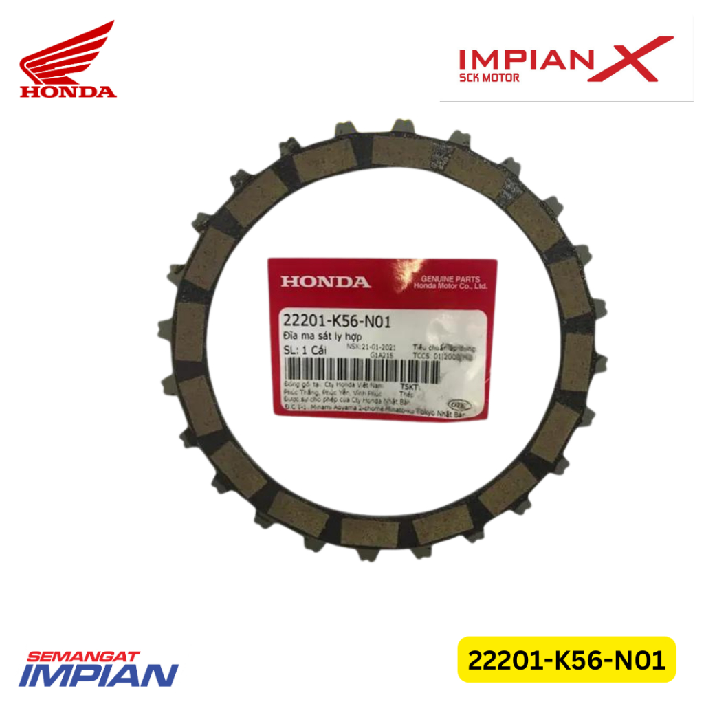 DISK, CLUTCH FRICTION (22201-K56-N01)100% ORI HONDA GENUINE PART ...