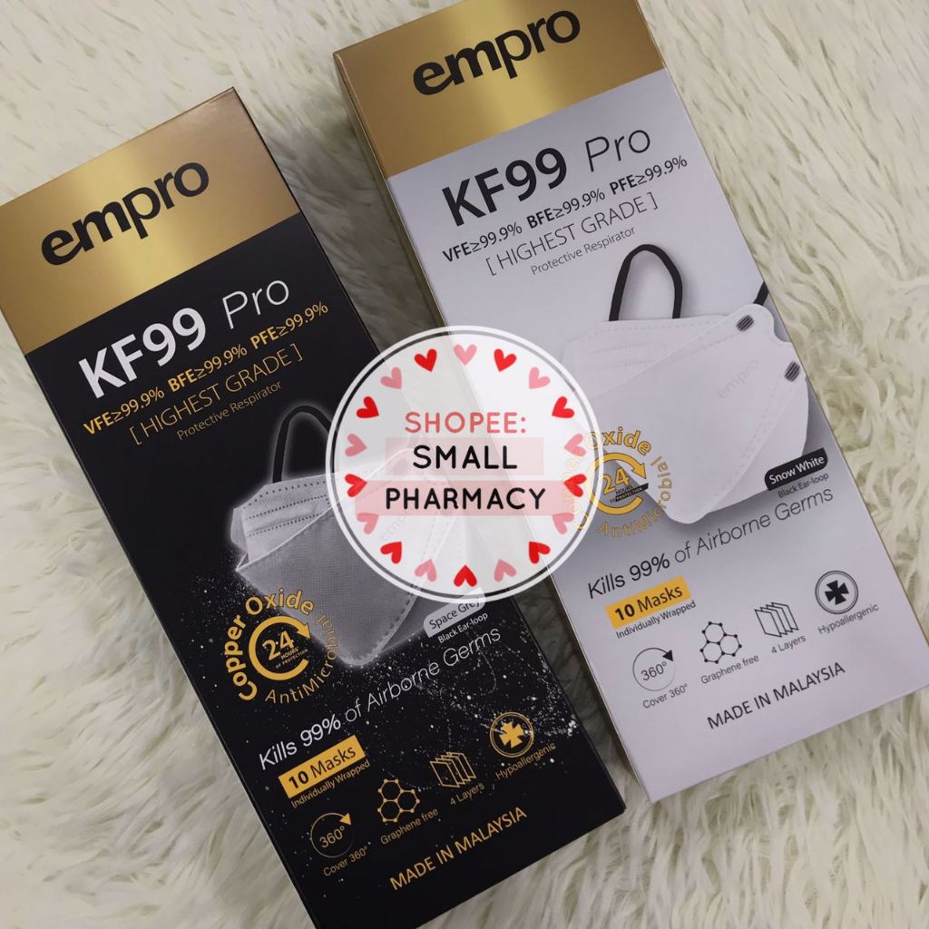 Empro Respirator KF99 Pro Copper Oxide Antimicrobial 4ply Mask 10s ...