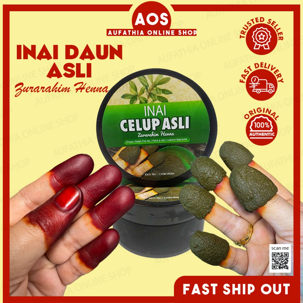 Inai Daun Asli Original Pokok Zurarahim Henna Merah Tahan Lama | Shopee ...