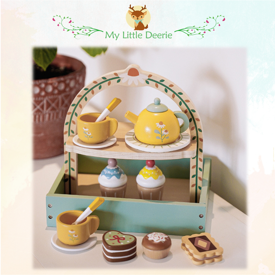 Wooden Royaltea Afternoon Tea & Dessert Set Pretend Play Role Play ...