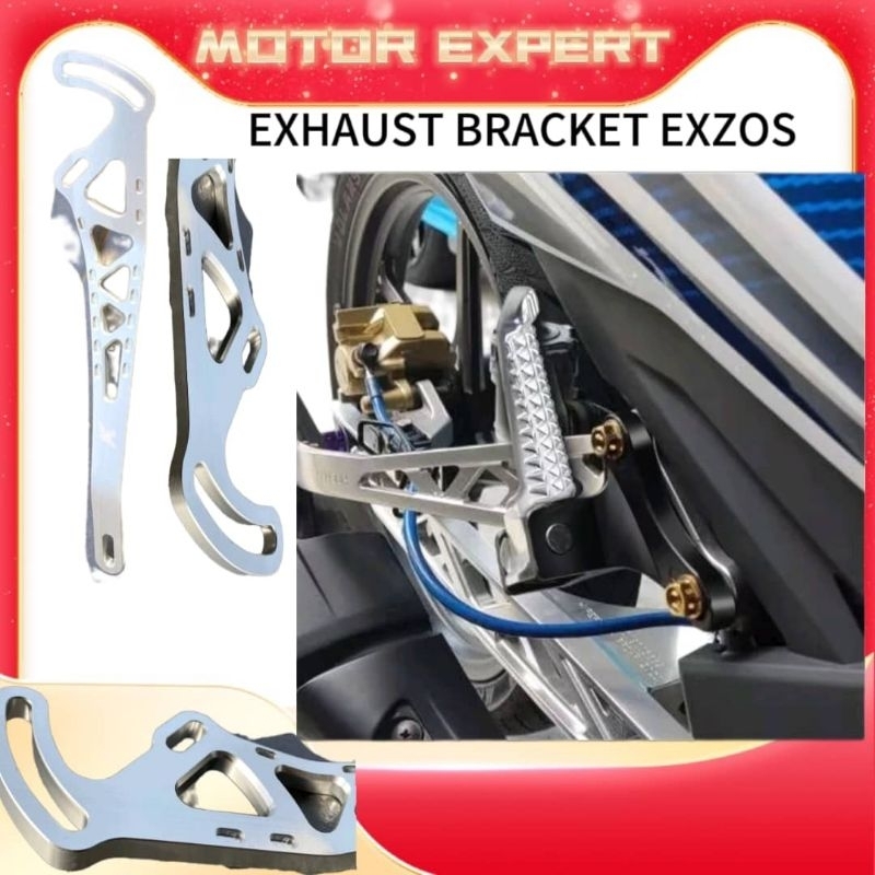 10MM TEBAL KINGDRAG RACING CNC ADJUSTABLE EXHAUST BRACKET EXZOS TAPAK YAMAHA Y16 Y15 V1 V2 LC135 ...