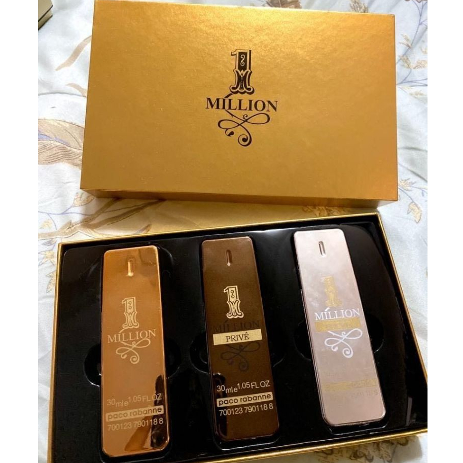 ORIGNAL Paco Rabanne One Million Gift Set 3in1 (30ml each) | Shopee ...