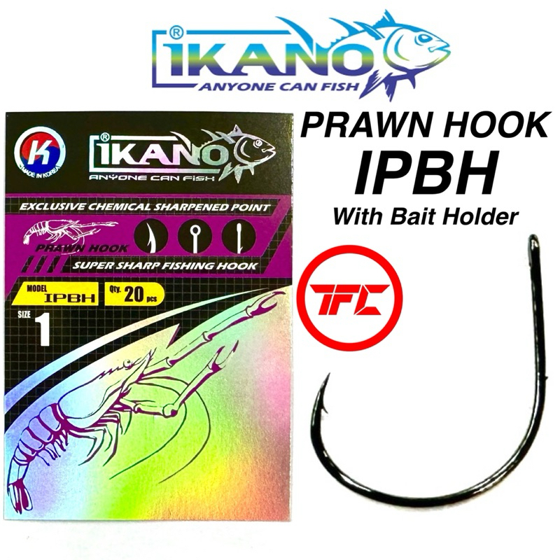 Ikano Prawn Hook R (IPBH) 20’S Made in Korea With Barbed Tip Bait ...