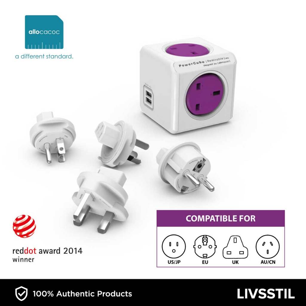 ALLOCACOC 1850 PowerCube ReWirable USB - Purple | Shopee Malaysia