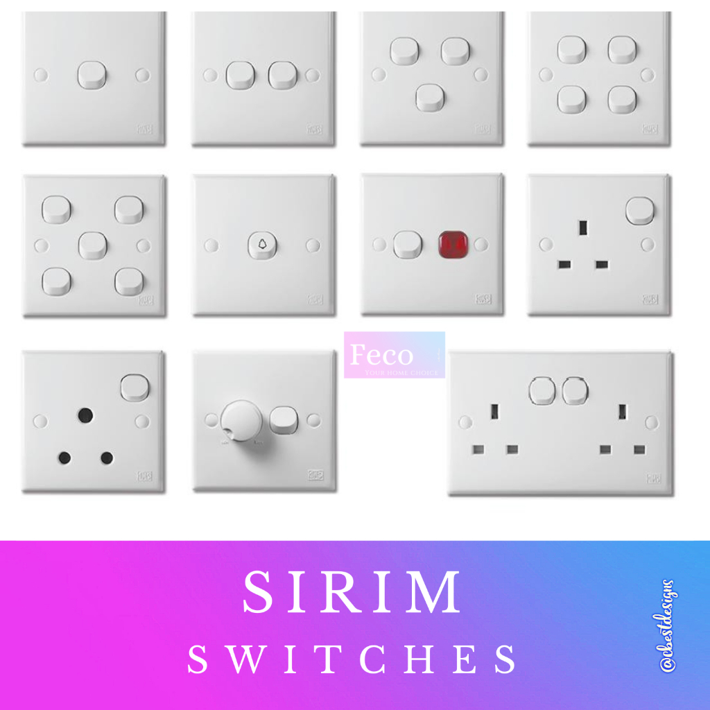 [SIRIM] Socket and Wall Switch / SWITCHES / SWITCH LAMPU 13A 15A 20A ...