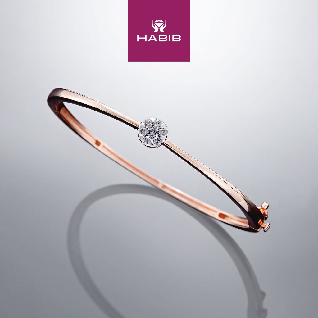 HABIB Cluster Round Diamond Bangle in 375/9K Rose Gold 679780820 ...