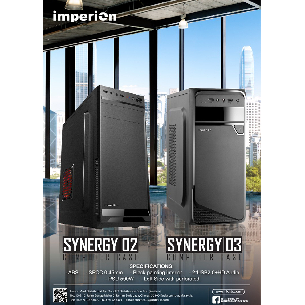 IMPERION SYNERGY 02 COMPUTER CASE C/W 500WATT POWER SUPPLY | Shopee ...