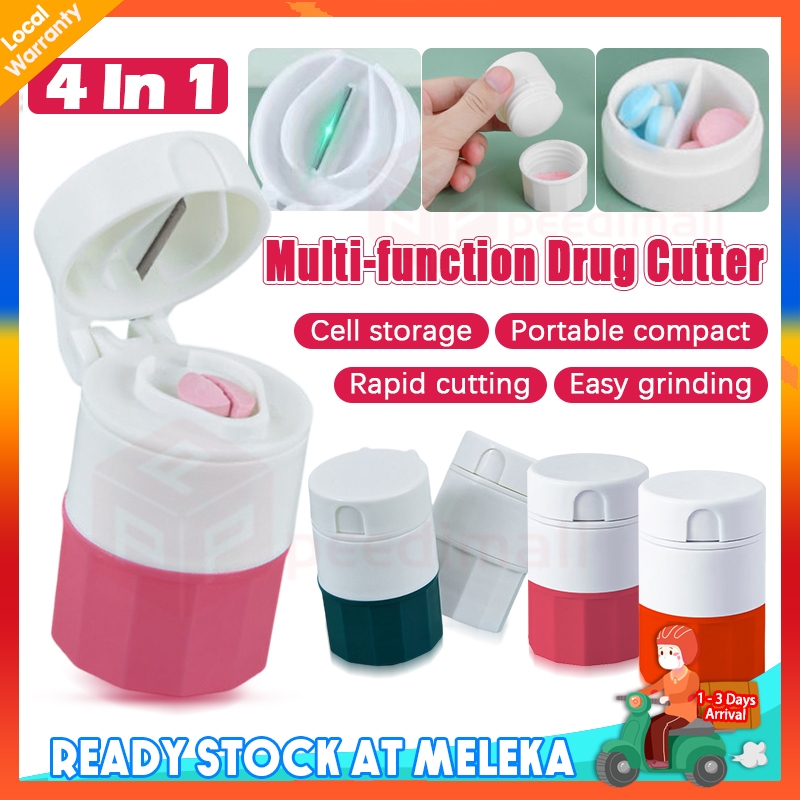 Portable Medicine Pill Cutter Box Dispenser Compartment Box/ Pill ...