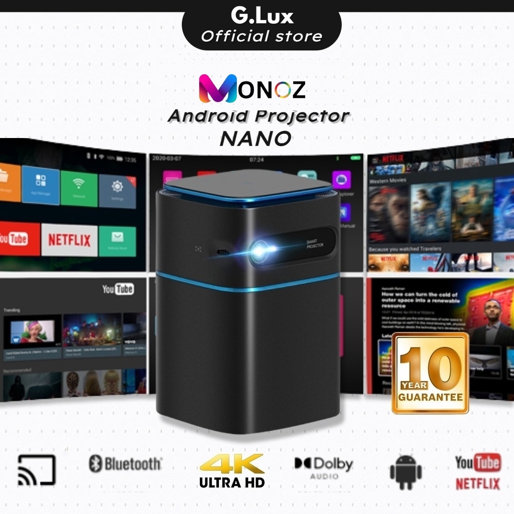 MONOZ NANO (NEW 2025) Mini pocket projector D-02 Smart portable ...