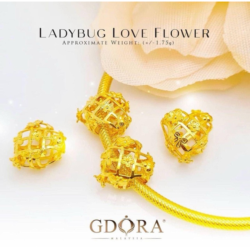 Niza Dora Gold Gdora Ladybug Flower Bead | Shopee Malaysia