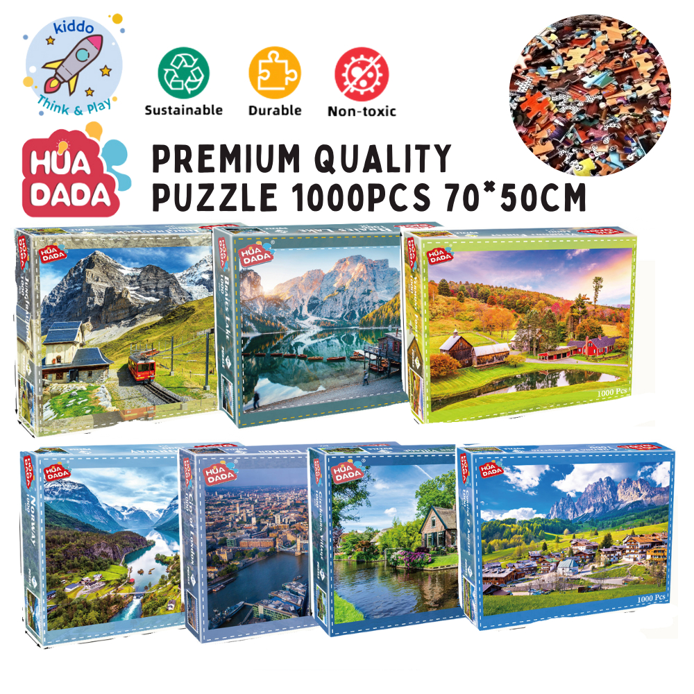 HUADADA Jigsaw Puzzles Beautiful Landscape Interlock Perfectly Letter ...