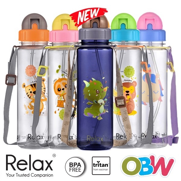 Relax 550ml Tritan Kids Water Bottle | 儿童水瓶 | Botol Air Kanak-kanak | D7655 Straw Bottle ...