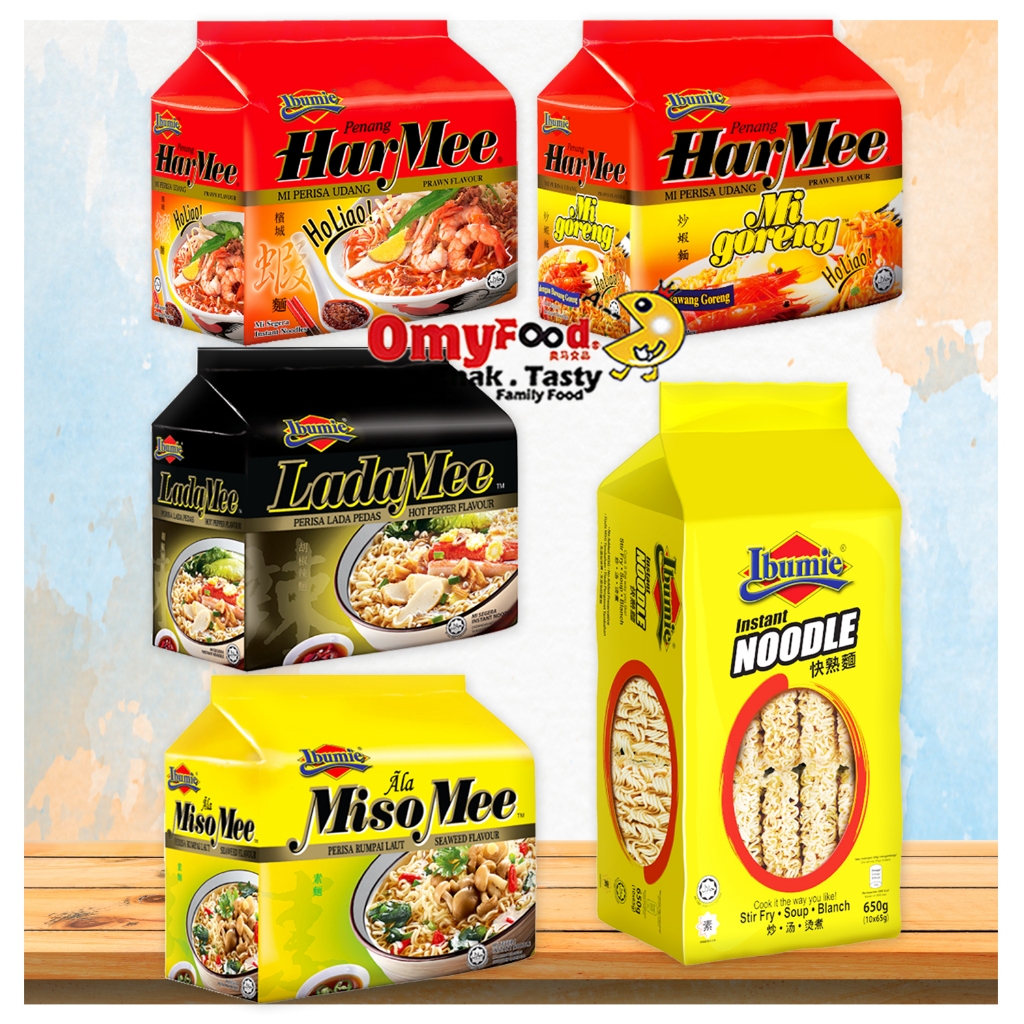5packs x 85g Ibumie Har Mee Instant Noodle [Prawn / Mi Goreng / Seaweed ...