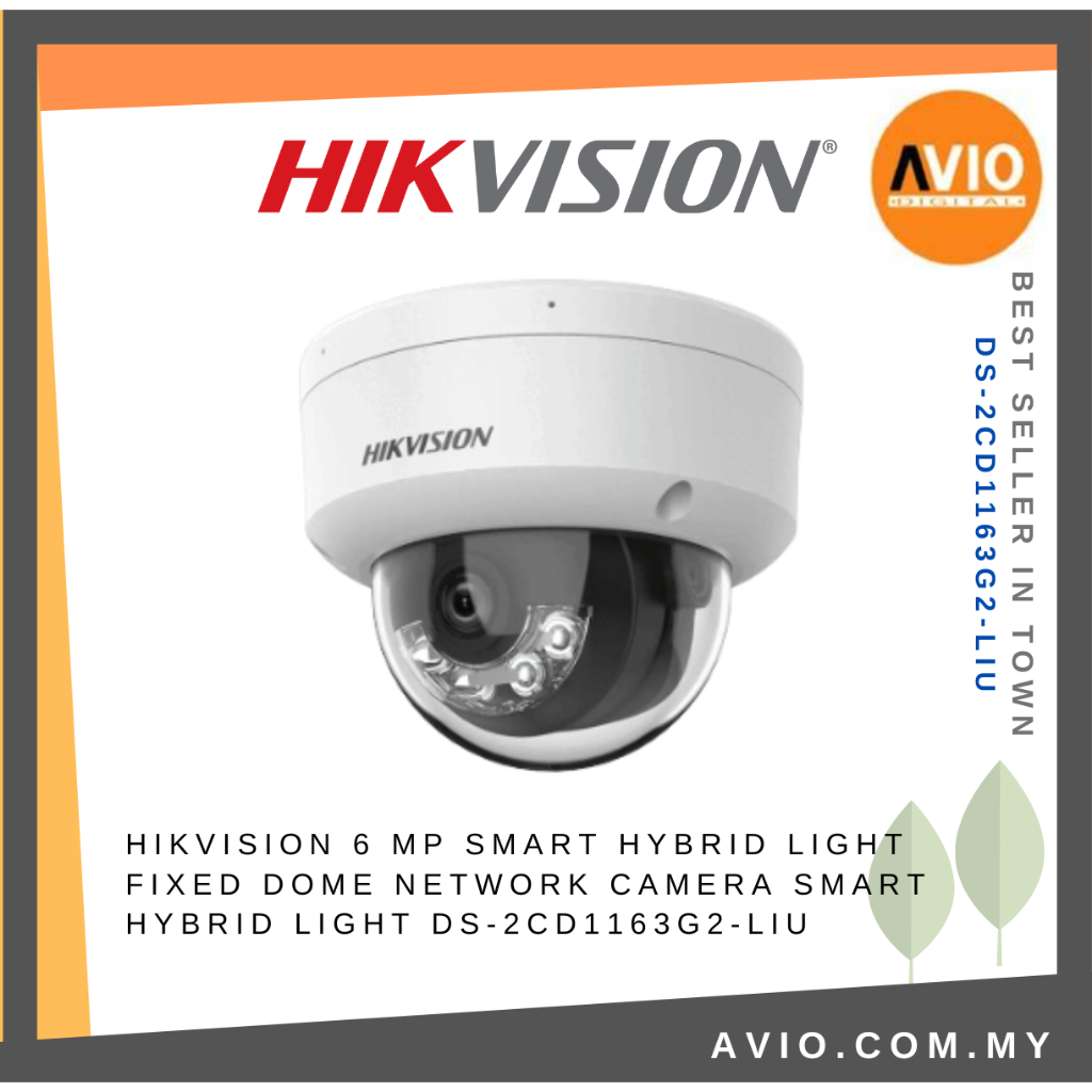 Hikvision 6MP 6 Megapixel Outdoor IP Network CCTV Camera 30m Light 4mm Lens Poe DS-2CD1163G2-LIU ...