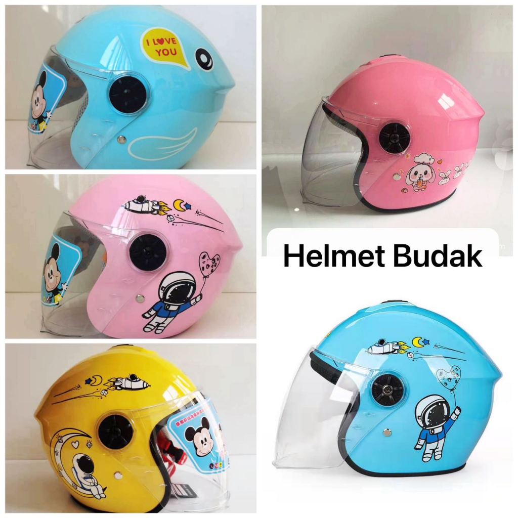 Helmet Budak Kanak Kanak-kanak Kanak2 Kid Kids Topi Keledar Pink Blue ...