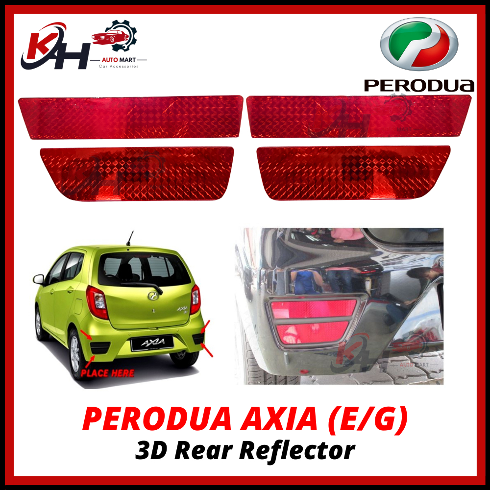 Axia Rahmah G / E Spec Rear Bumper Reflector PVC Card 3D Sticker Set ...