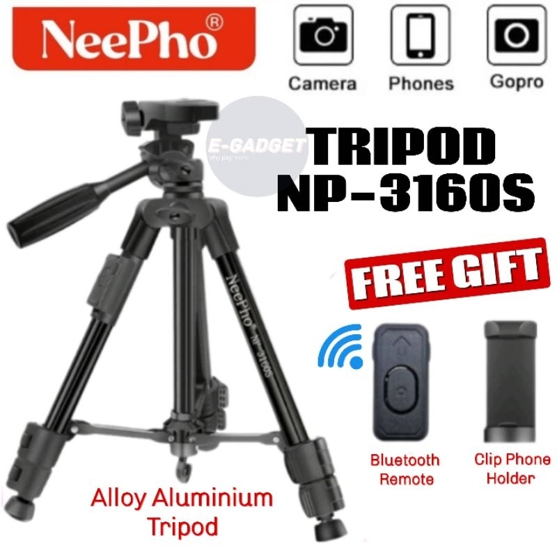 PROFESSIONAL TRIPOD 30-65CM NEEPHO NP-3160S PHONE/CAMERA STAND PREMIUM ...