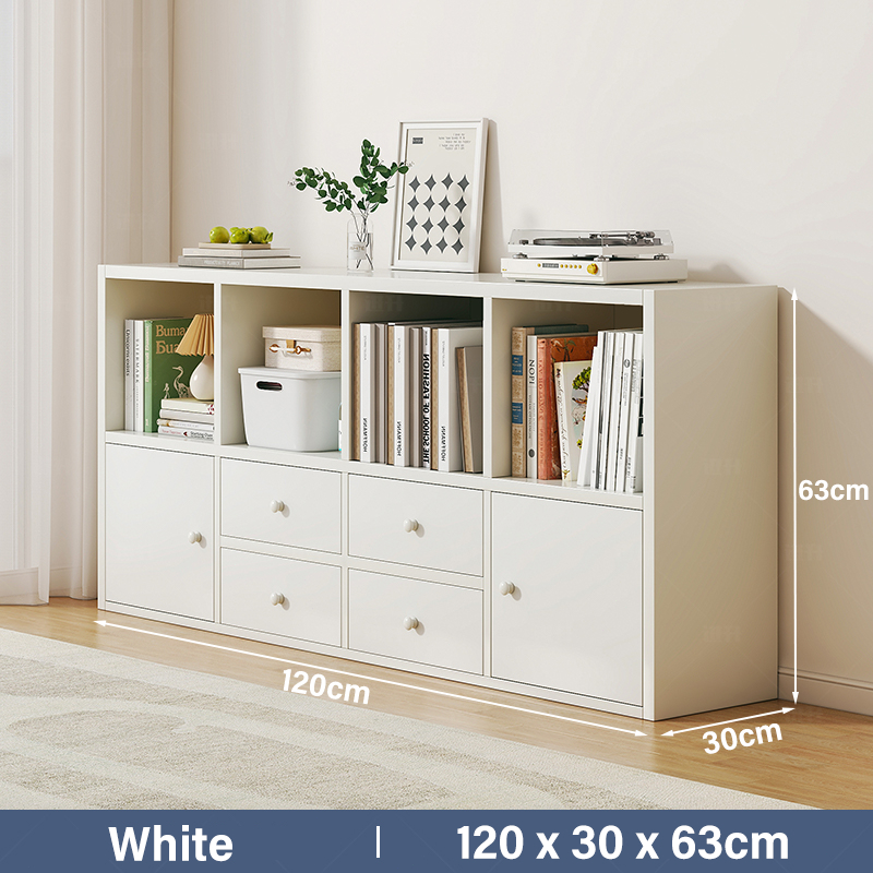 Multipurpose Grid Rack DIY Bookshelf Wooden Book Storage Bookcase ...