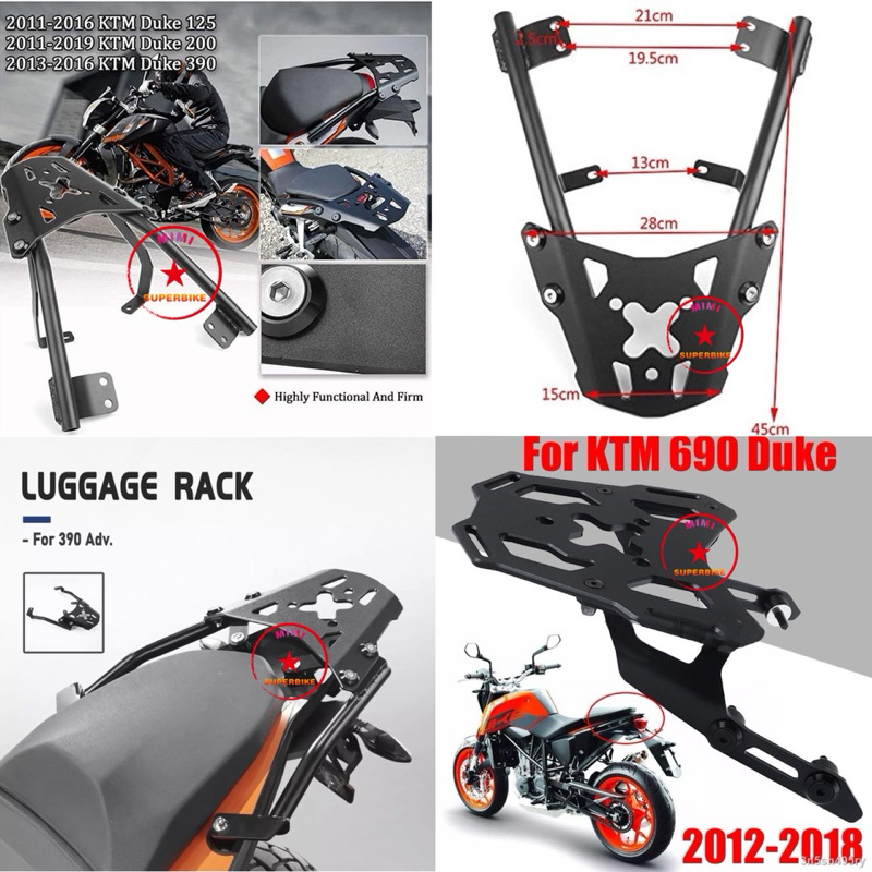 KTM DUKE690 DUKE390 DUKE200 TOP BOX RACK ALLOY BOX CARRIER MONORACK ...