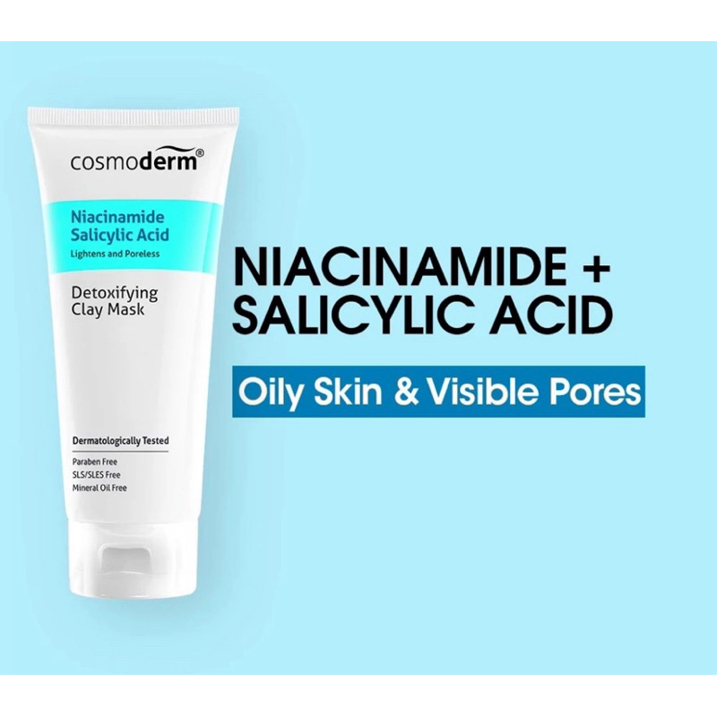 COSMODERM Niacinamide Salicylic Acid Detoxifying Clay Mask (100ml ...