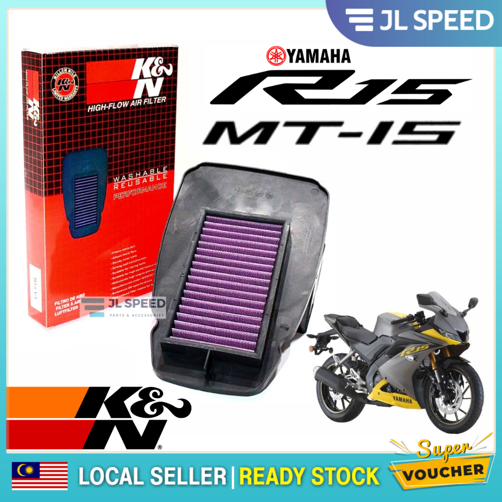 YAMAHA R15 V3 / MT15 MT-15 K&N RACING AIR FILTER AIR CLEANER AIR FLOW ...