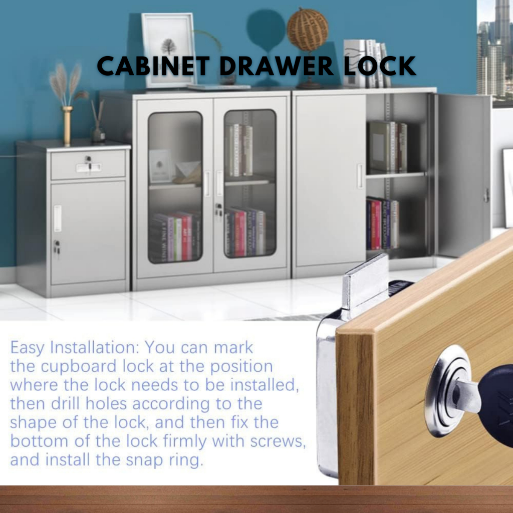 Cabinet Drawer Lock Square Security Drawer Lock Set Kunci Laci Lock ...