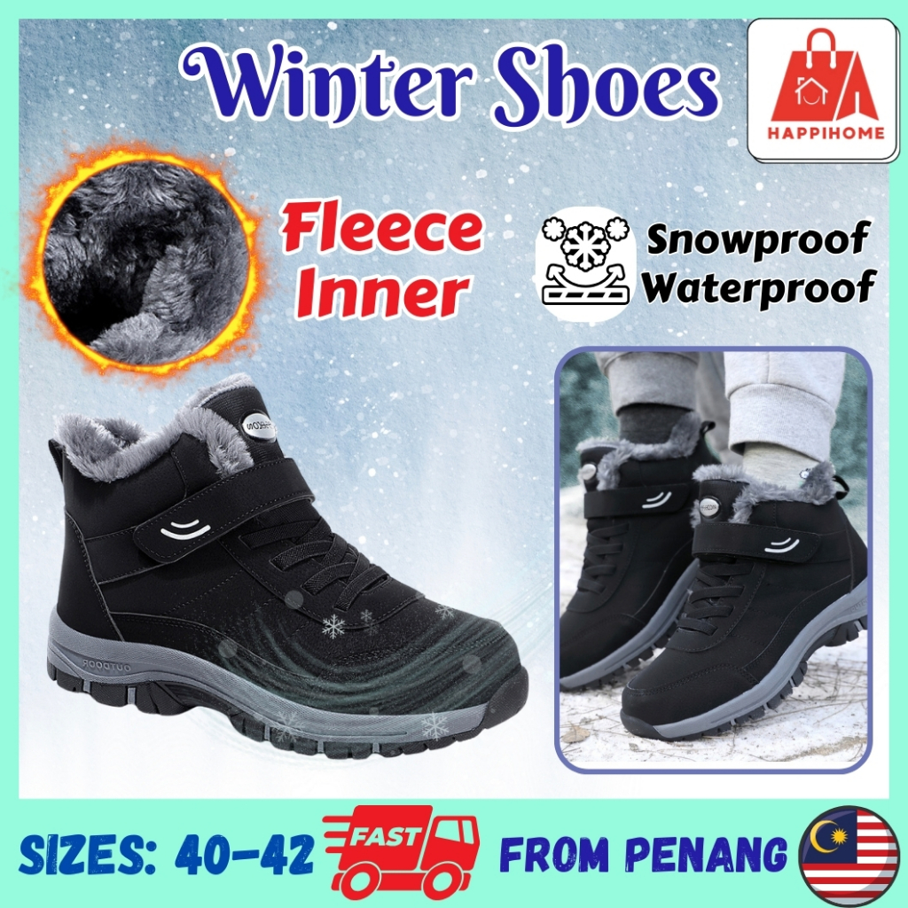 Waterproof Winter Snow Boots Men Winter Shoes Men Kasut Winter Lelaki ...