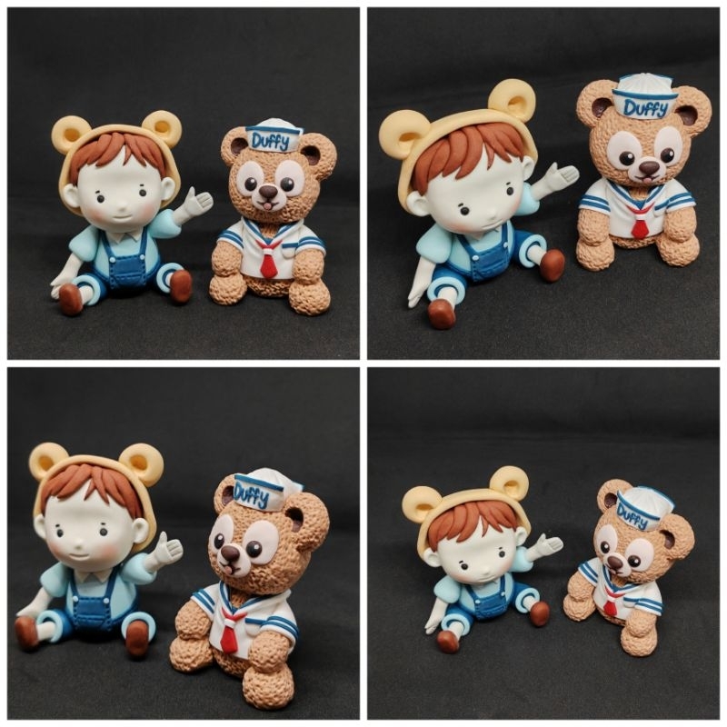 Edible fondant boy with duffy figurine cake topper 翻糖小男孩和Duffy | Shopee ...