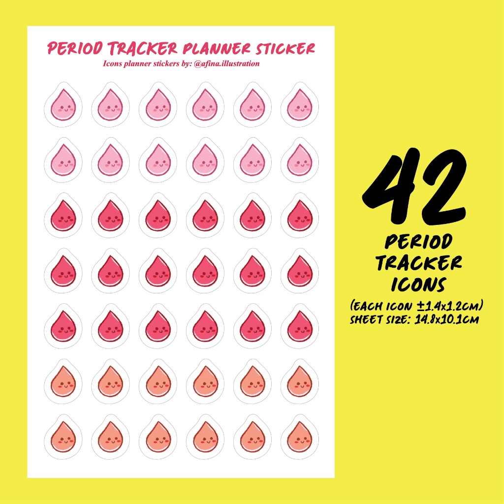 Period Tracker Planner Icons Transparent Sticker | Shopee Malaysia