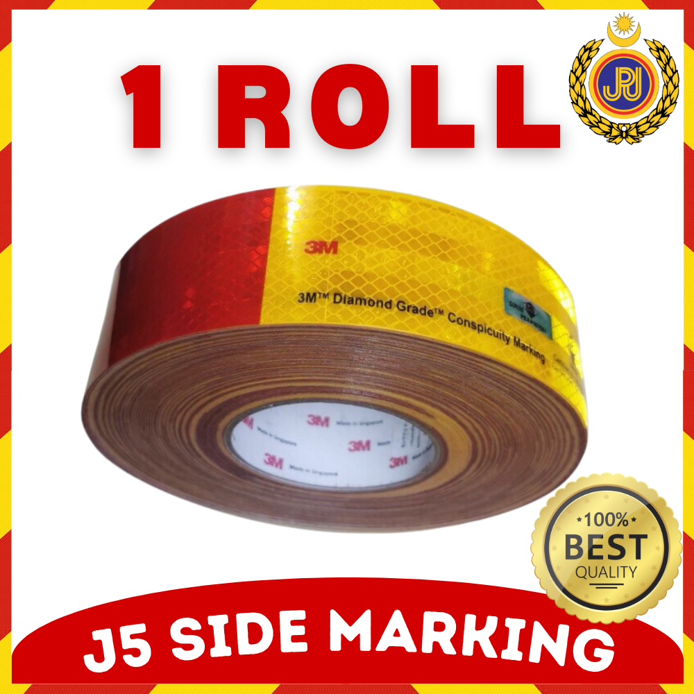 1 Roll 3M Side Marking Reflective Sticker J5/Type 5/Jenis 5 Side ...