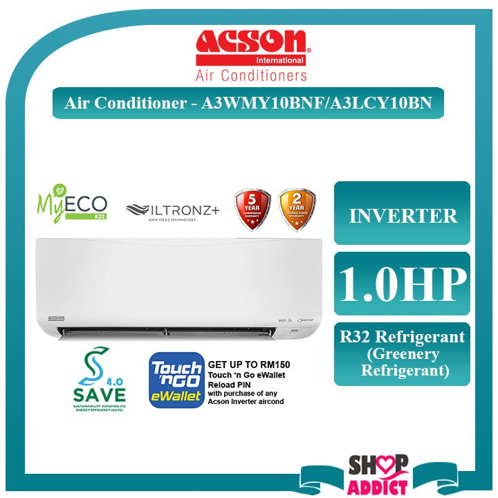 Acson REINO SERIES R32 Inverter Air Cond A3WMY10BNF 1.0HP I A3WMY15BNF ...