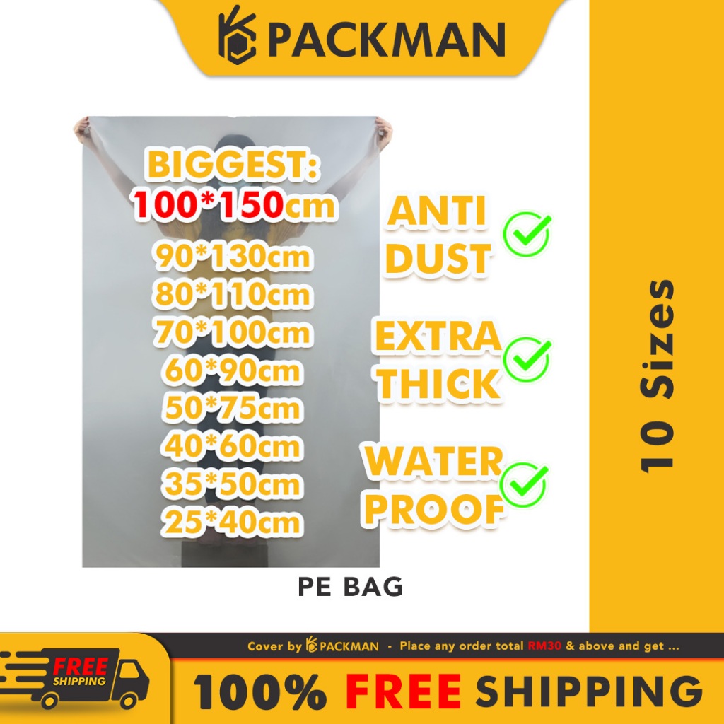 PACKMAN Beg Plastik Besar Big Plastic Bag PE Bag Heavy Duty Plastik Beg ...