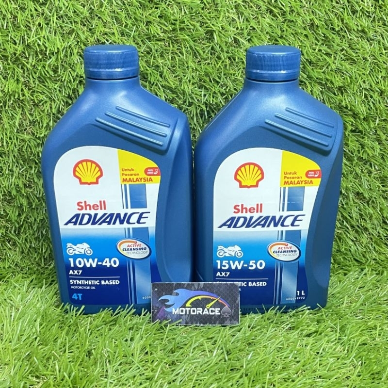 SHELL ADVANCE AX7 10W-40/50 4T SYNTHETIC MOTORCYCLE OIL / ENGINE OIL ...
