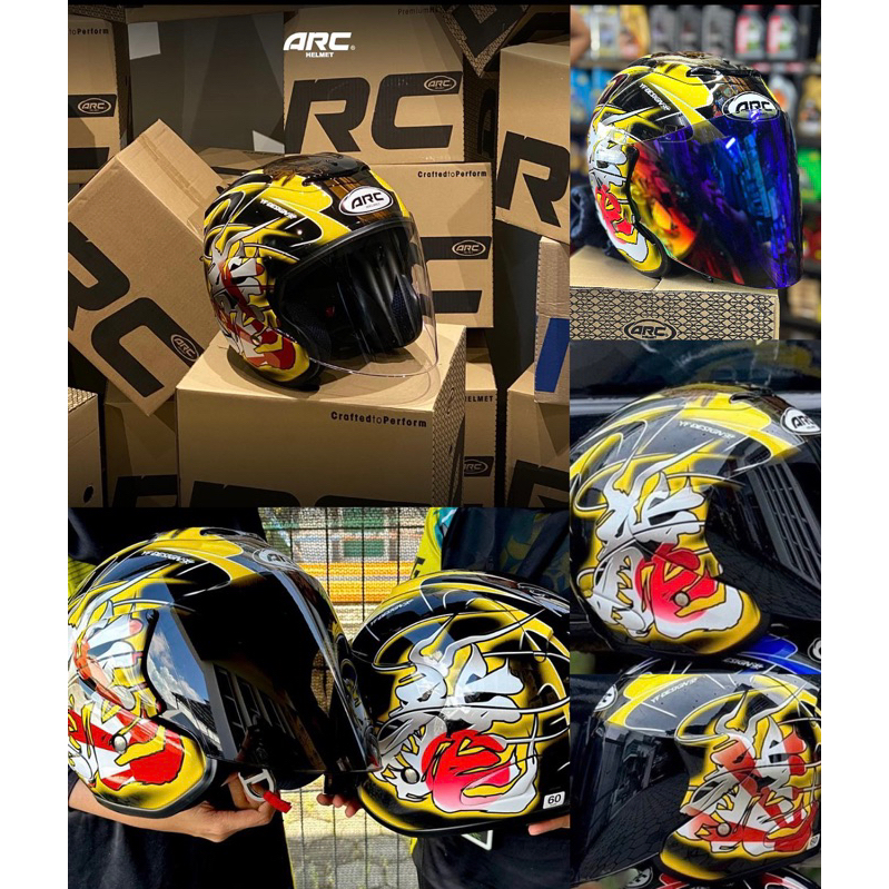 ARC RITZ YF DRAGON NAGA MAS/NAGA VISTA HELMET 100% ORIGINAL OPEN FACE ...