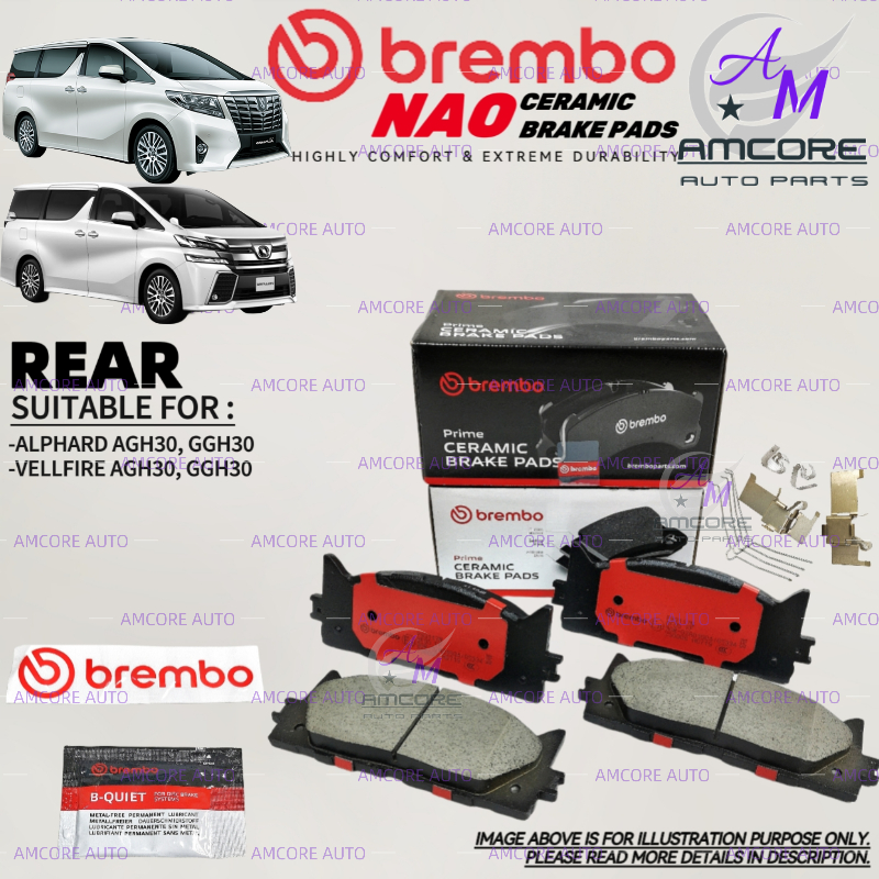 TOYOTA ALPHARD VELLFIRE AGH30 GGH30 - BREMBO BRAKE PADS / CERAMIC NAO ...