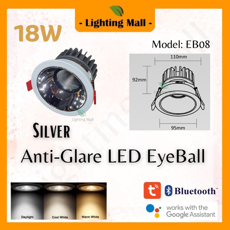 Recessed Spotlight LED Eyeball COB Downlight 12W 3000K/4000K/6500K Anti ...