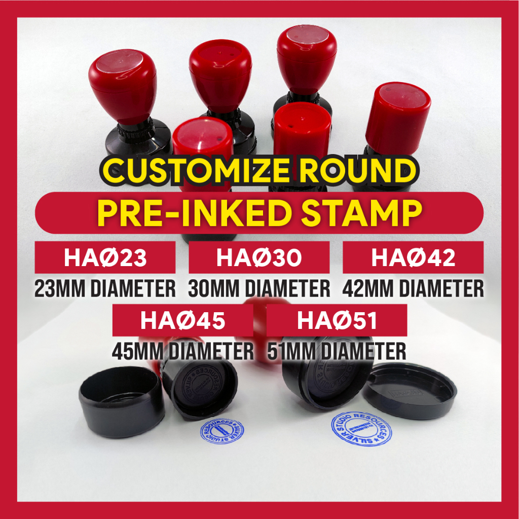 Customize Round Pre-Inked Stamp / Company Flash Stamp / Cop Syarikat ...