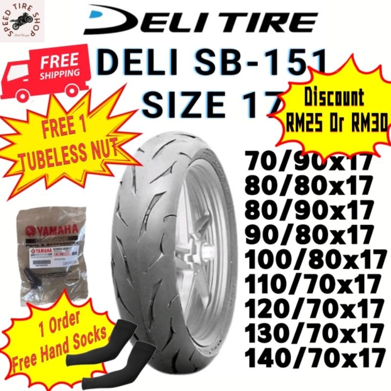 🎁Free Gift🎁Free shipping🚚DELI Tayar SB 151 Size 17@7090x17 8080x17 ...