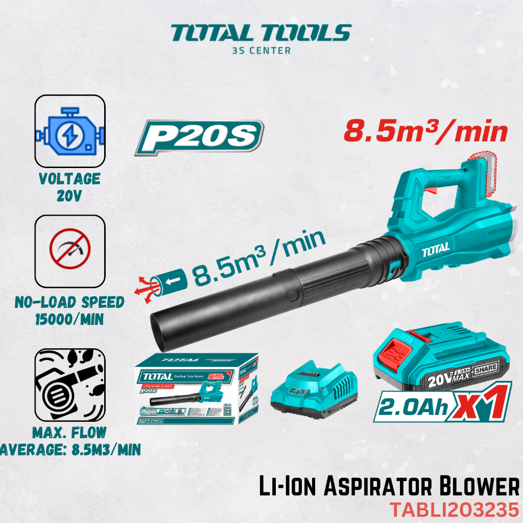 TOTAL P20s 20v Series Li-ion Cordless Aspirator blower, Dust blower ...