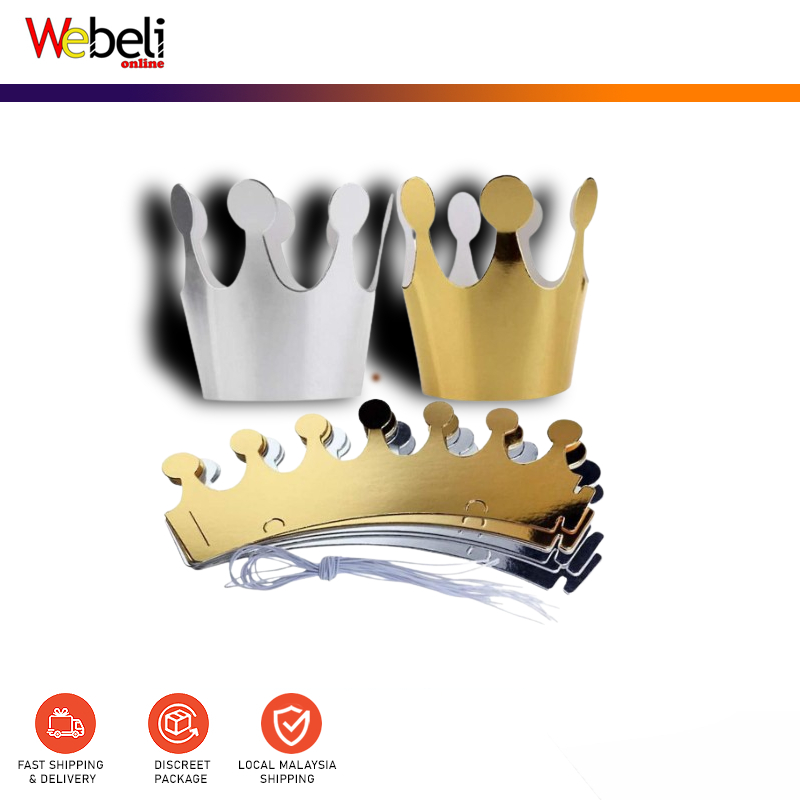5pcs bronze Gold Princess Paper Birthday Crowns Hat Golden King Paper ...