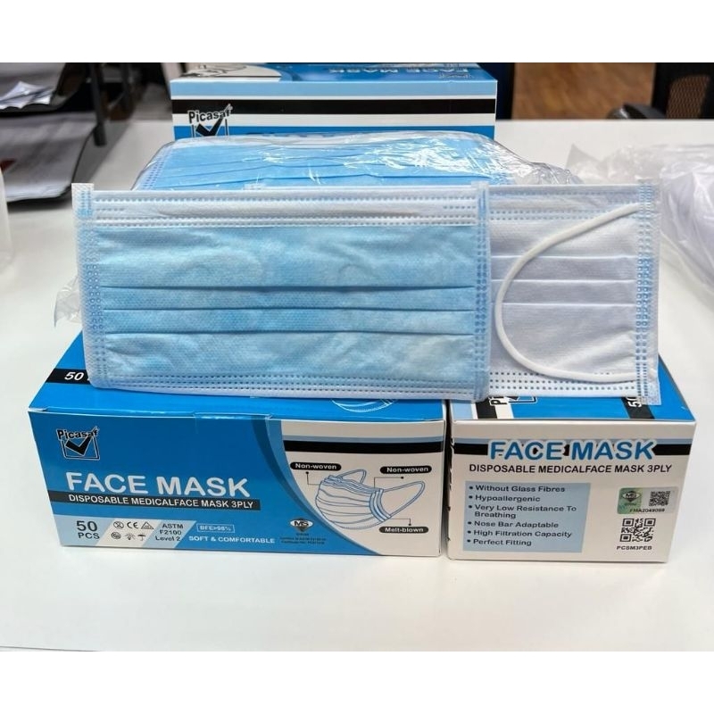 Picasat 3ply Medical Mask 50pcs /Topeng Muka 3Lapis 50keping (Sirim ...