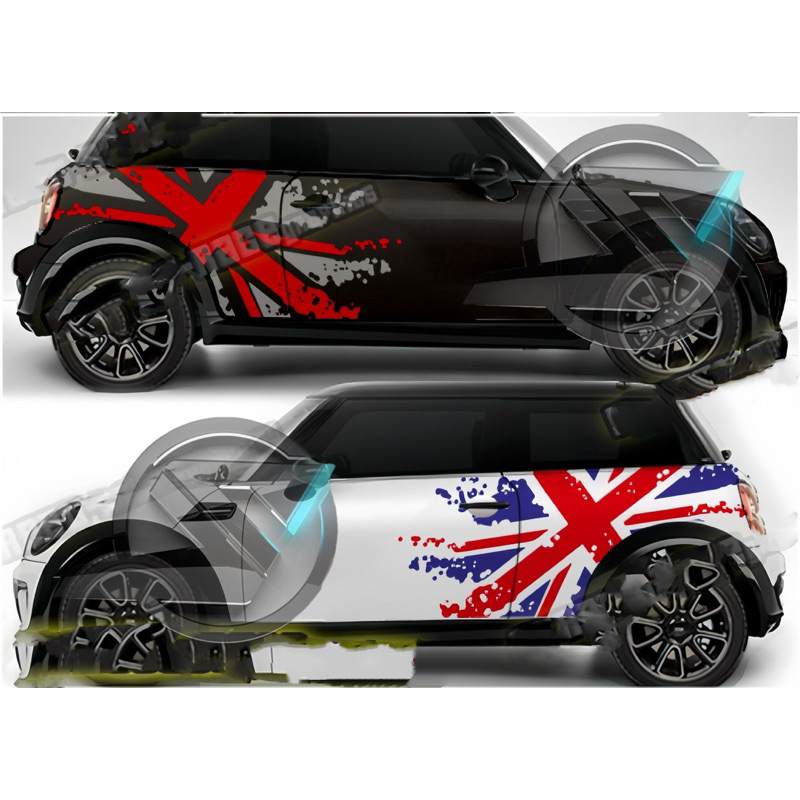 (Ready Stock) S1246# Mini Cooper UK Flag Design Car Body Vinyl Decal ...