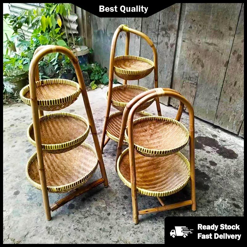 Double Layers Rattan Basket Bakul Rotan Dua Lapisan Pembuatan Rotan ...