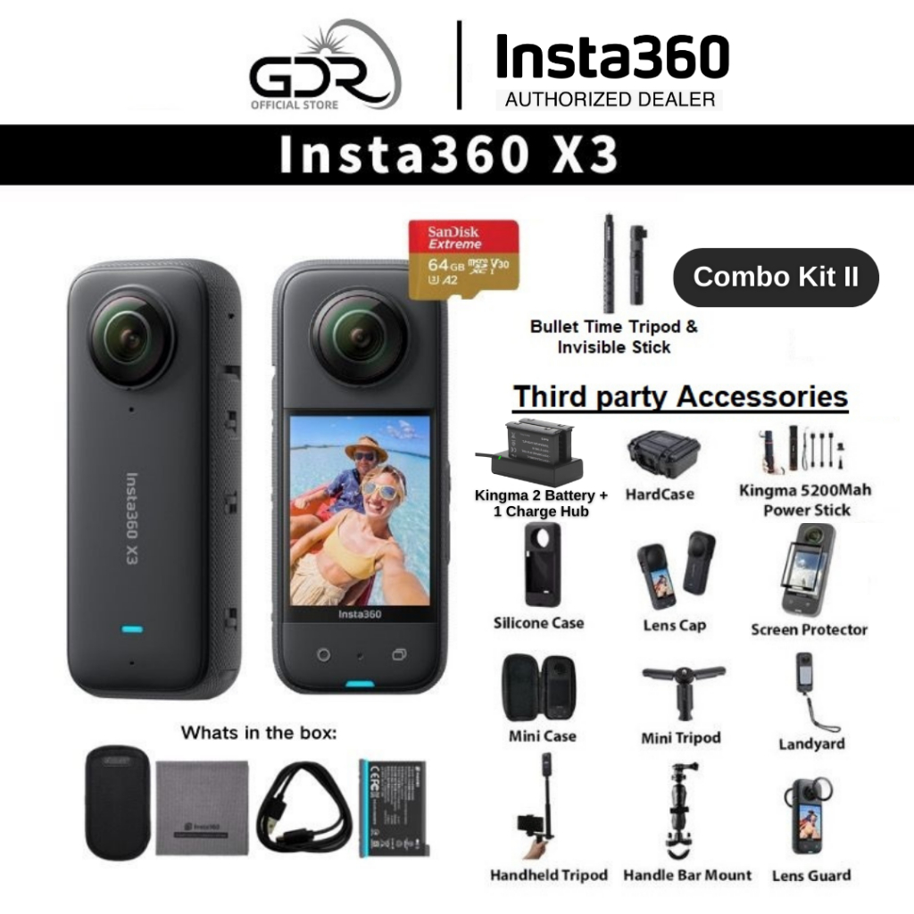 Insta360 X3 - 5.7K Dual-Mode Ultimate 360 Sport Action Camera Panoramic ...