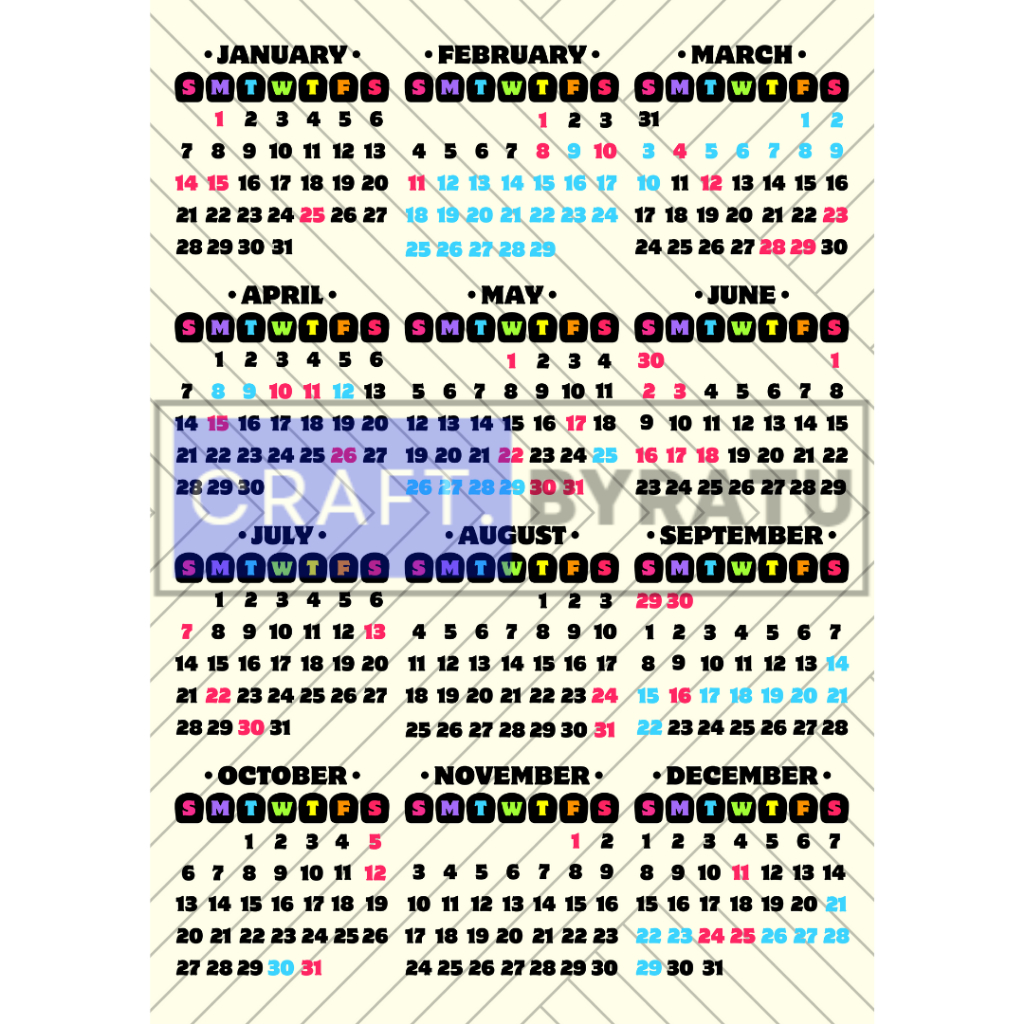Wall Kalendar 2024 A4 Saiz | Calendar 2024 A4 Size | Wall Calendar 2024 ...