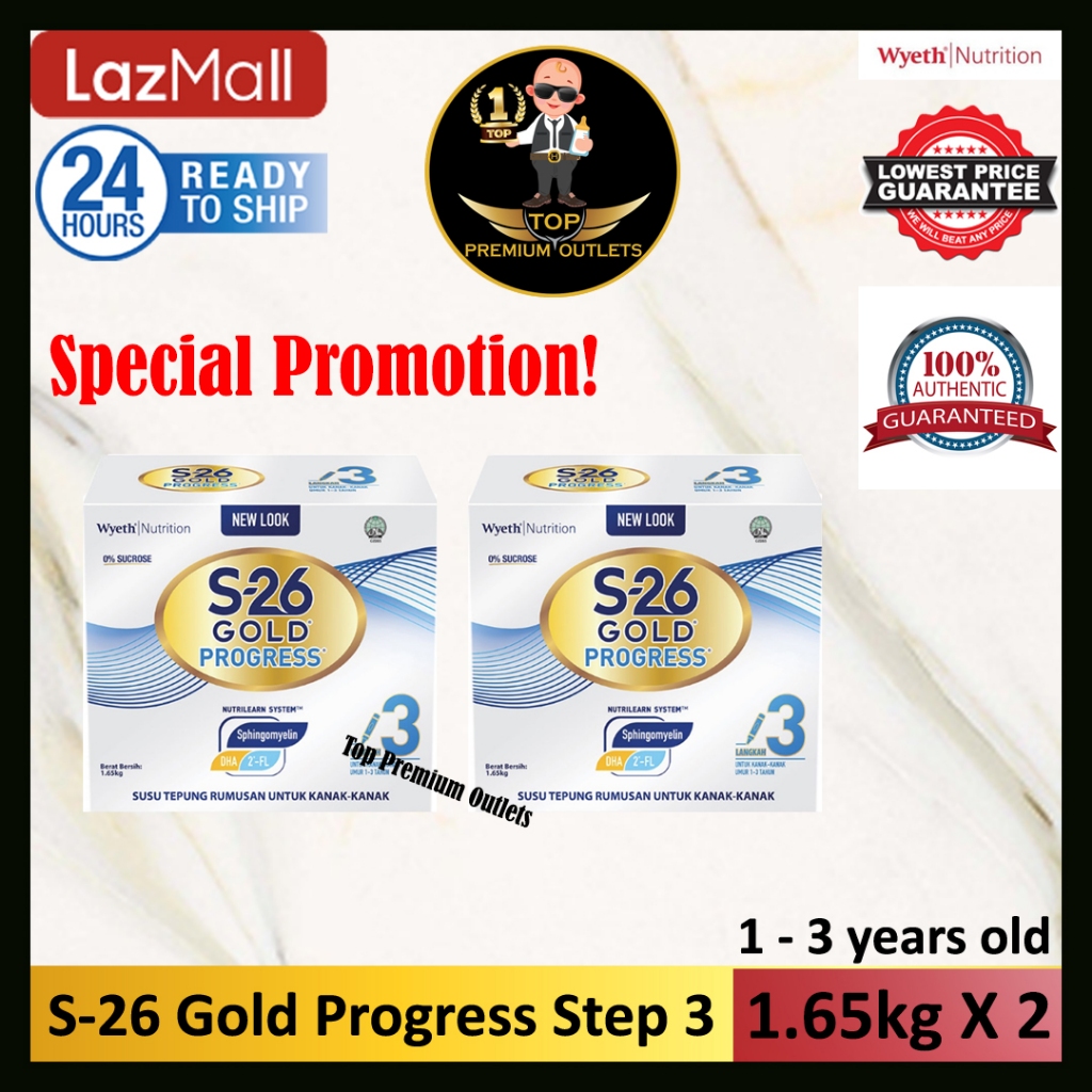 S26 Gold Progress Step 3 (1.65kg X 2) Exp: 03/2026 (Wyeth) | Shopee ...