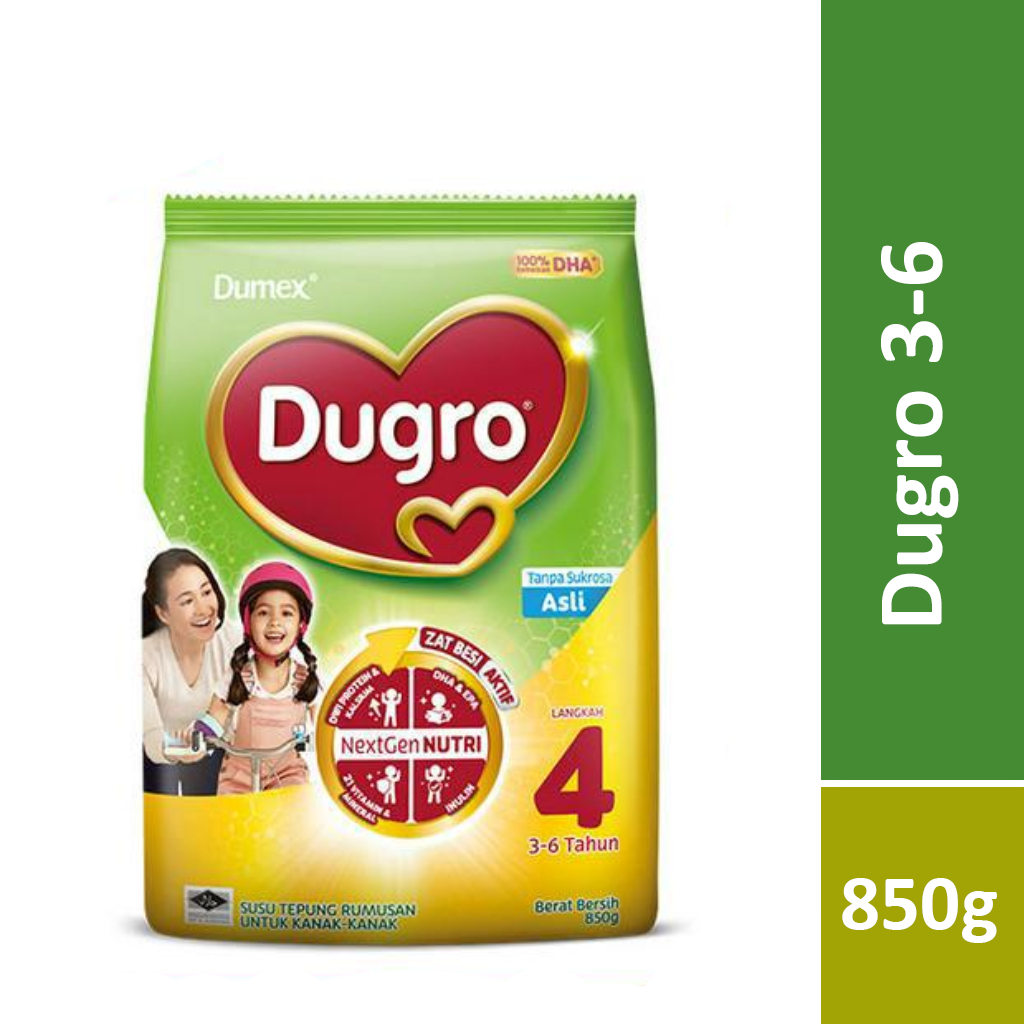 Dumex Dugro Step 4 Original Growing Up Milk Formula 3-6 years (850g ...